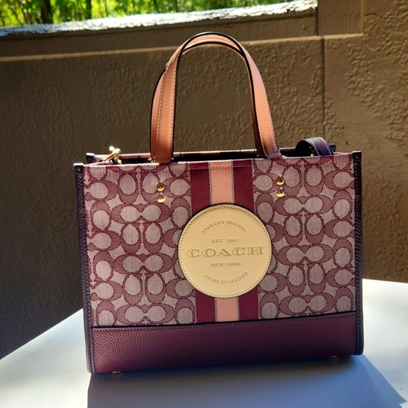 Coach | Bags | Coach Dempsey Carryall Tote In Wine And Pink Colorway ...